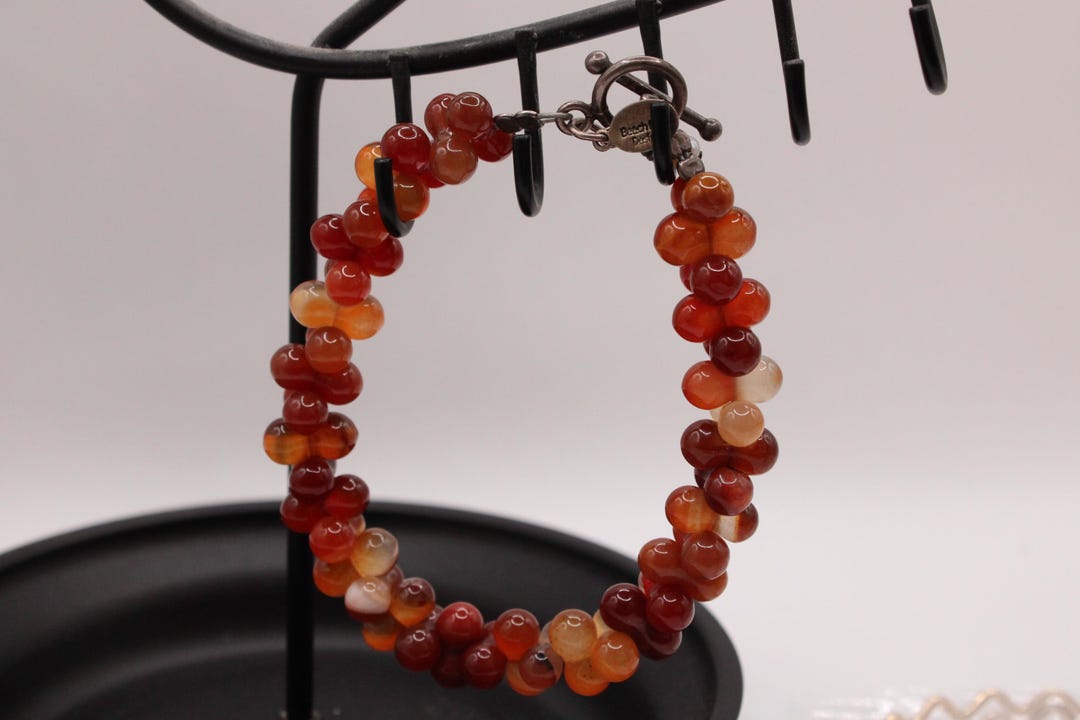 Beach Bead Designs Signed Bracelet Orange Shaped Peanut Beads - Etsy