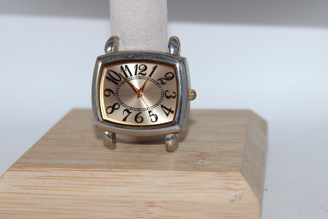 Vintage Silver Tone Watch Face Retro Rectangular Numbers Unbranded Size ...