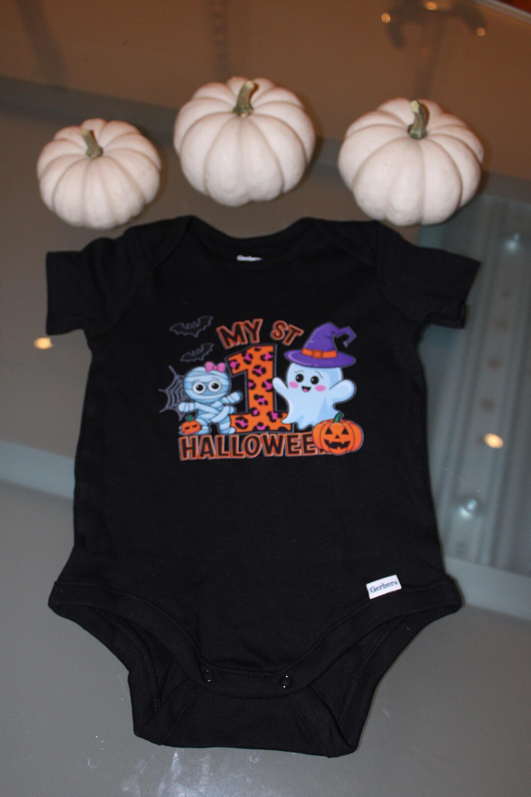 Baby 12 Mo Gerber Black Onesie My First Halloween - Etsy