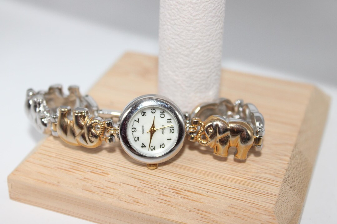 Vintage Collezie Elephant Safari Watch Gold and Silver Tone - Etsy