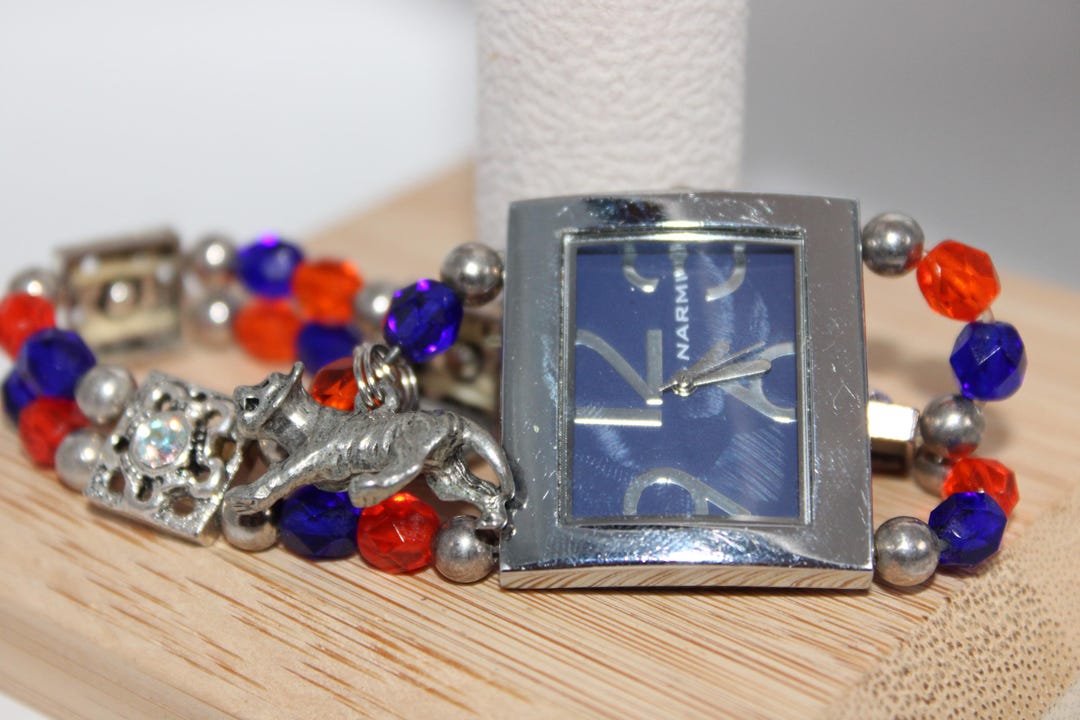 Vintage Detroit Tigers and Football Charm Orange and Blue Bracelet ...