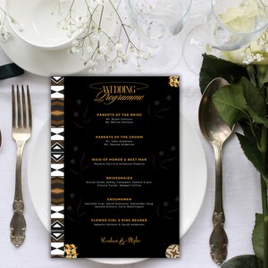 Zulu Wedding Invitation Card Wedding Programme Editable Canva Templates ...
