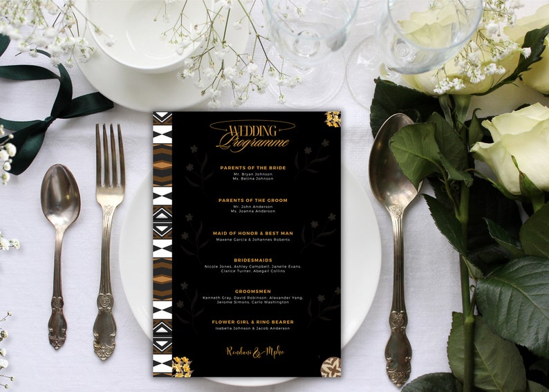 Zulu Wedding Invitation Card Wedding Programme Editable Canva Templates ...