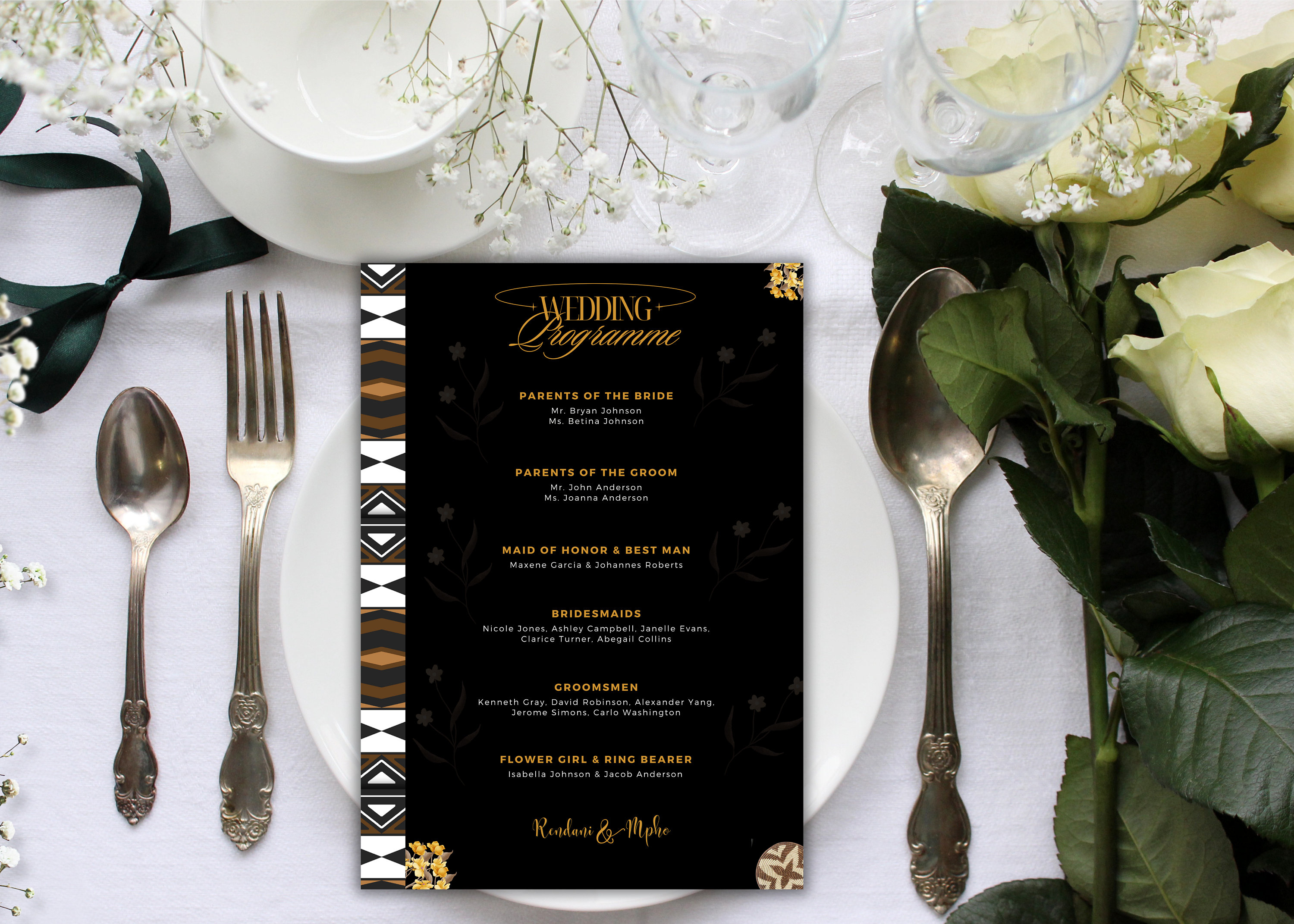 Zulu Wedding Invitation Card Wedding Programme Editable Canva Templates ...