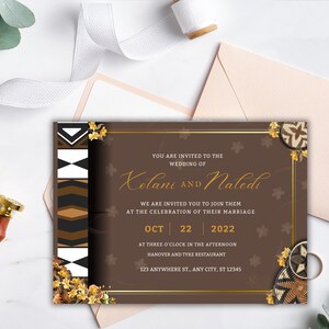 Zulu Wedding Invitation Card Wedding Programme Editable Canva Templates ...
