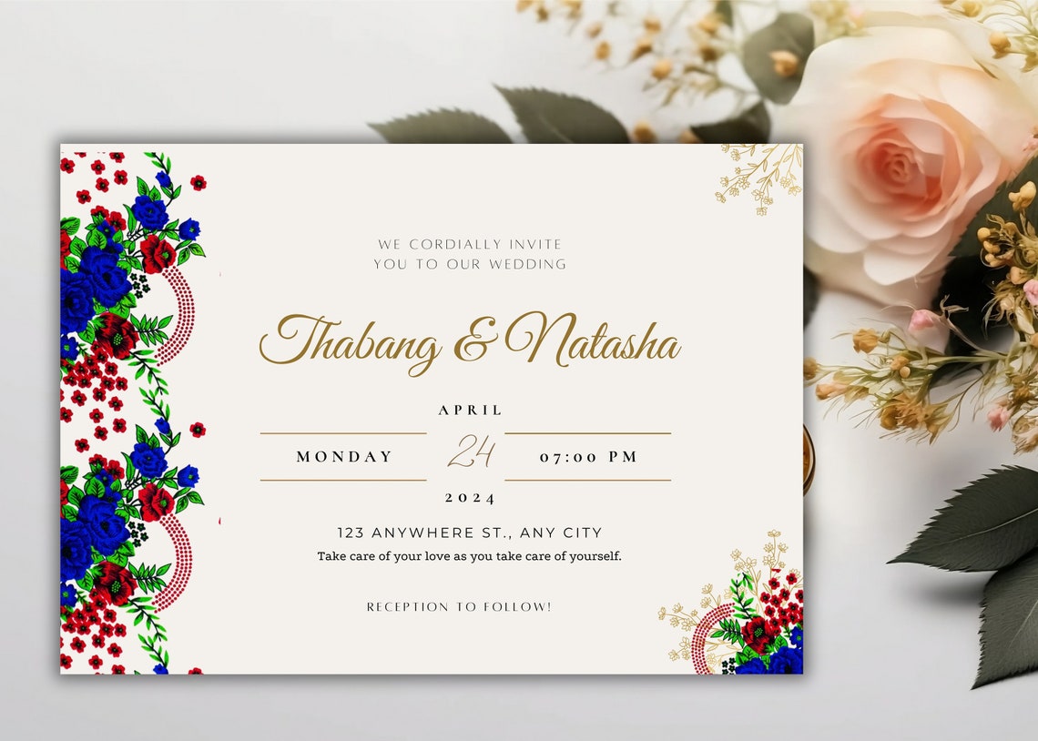 Tsonga Wedding Invitation Card Wedding Programme Editable Canva ...