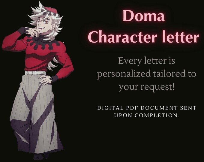 Doma Demon Slayer, Kimetsu No Yaiba Character Letter Creative Writing ...