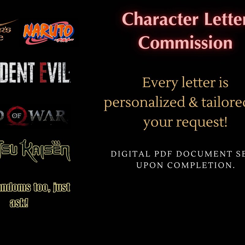 Character Letters - Etsy