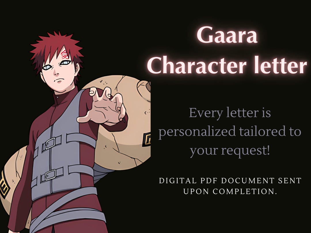 Gaara Naruto, Naruto Shippuden Character Letter Creative Writing ...