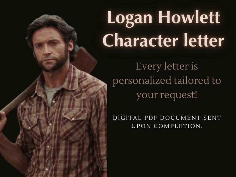Logan Howlett Wolverine Character Letter Creative Writing Commission ...