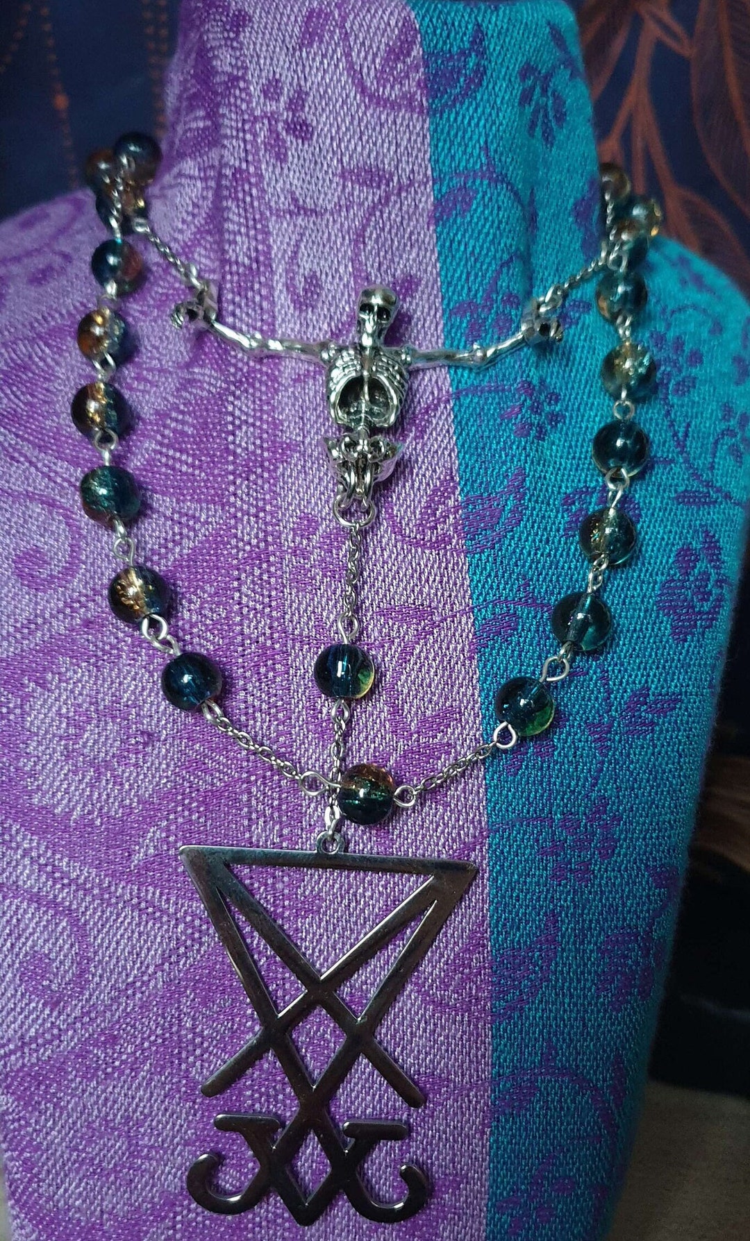 Profane Crucifixion Satanic Rosary With Sigil of Lucifer - Etsy