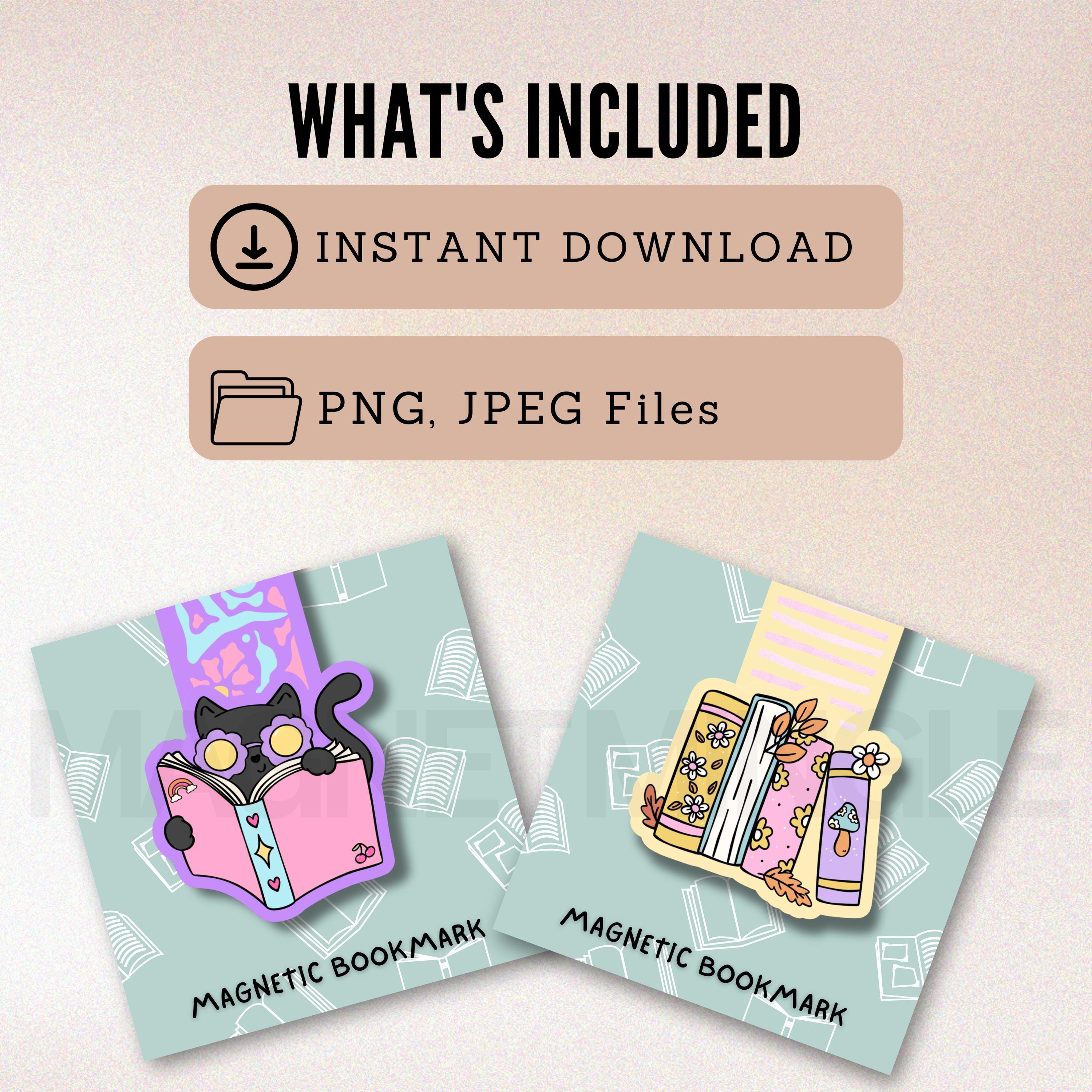 Magnetic Retro Groovy Bookmark Template Bundle – DIY Printable ...