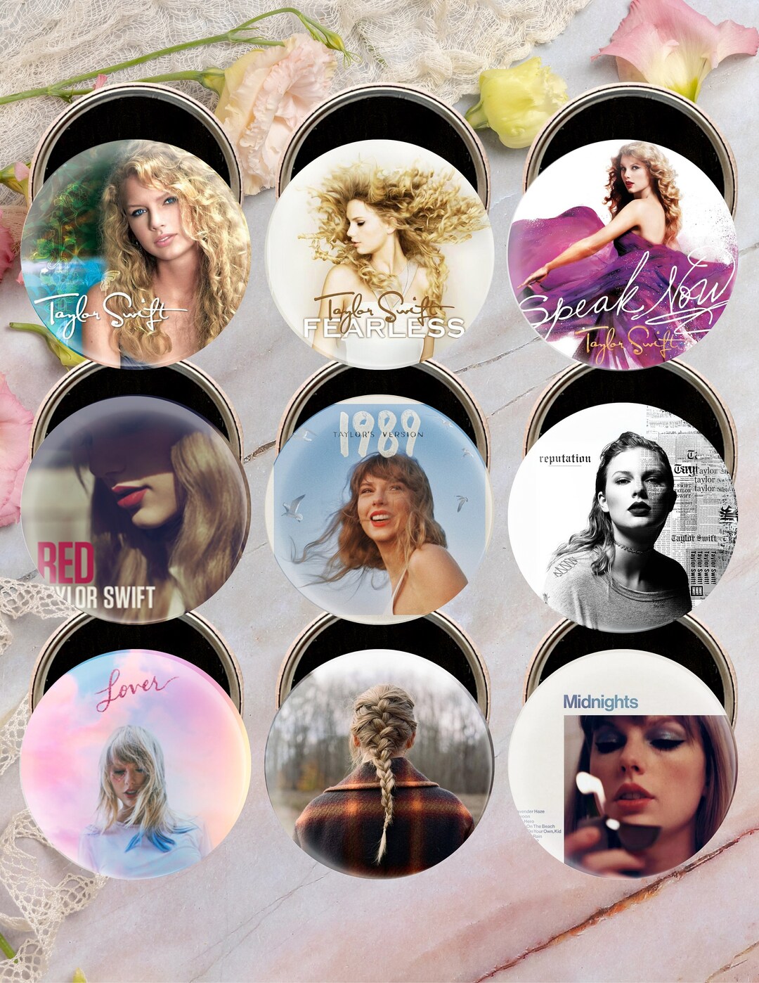 Taylor Swift Album Cover Magnets, Set of 9, Large 2.25 Inch, Swifties ...