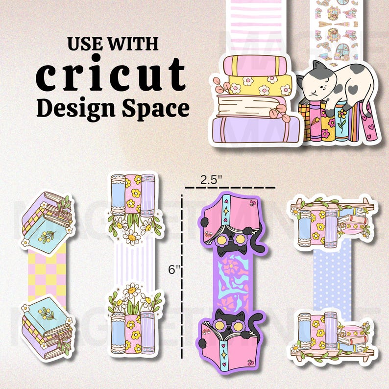 Magnetic Retro Groovy Bookmark Template Bundle – DIY Printable ...