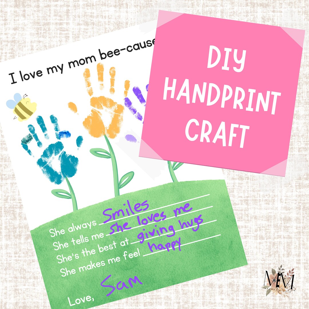 DIY Handprint Art | Mothers Day Fingerprint | Handprint Gifts for Mom ...