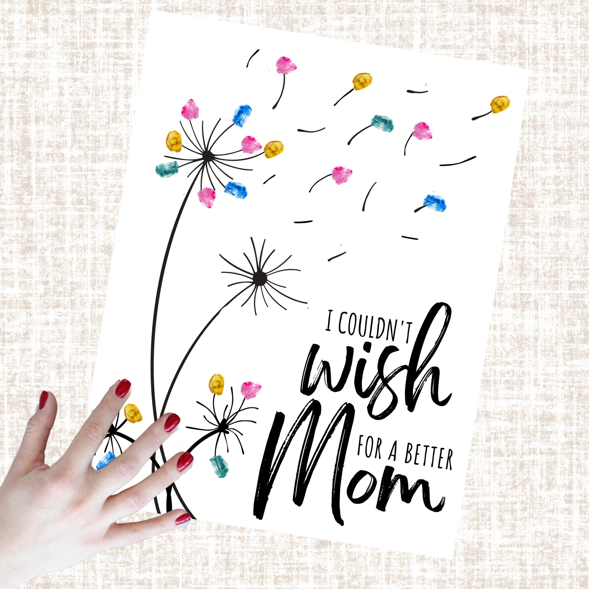 DIY Fingerprint Art | Mothers Day Fingerprint | Handprint Gifts for Mom ...