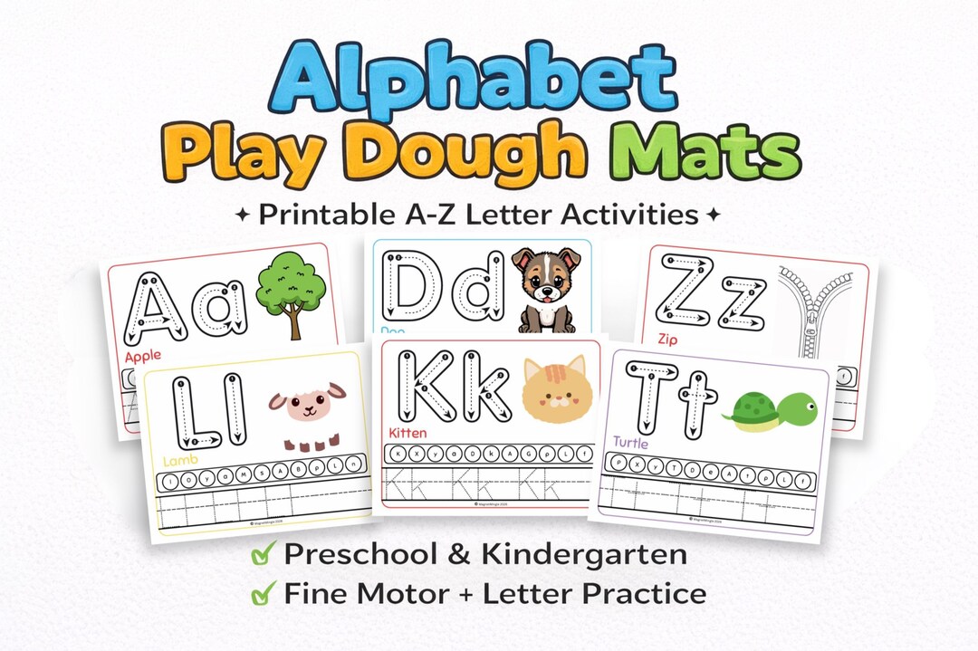 Alphabet Play Dough Mats & Tracing Worksheets | Printable Alphabet ...