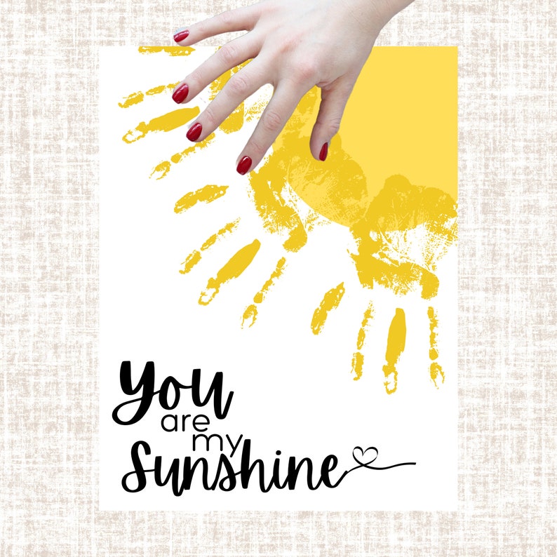 DIY Handprint Art | Fathers Day Fingerprint | Handprint Gifts for Dad ...