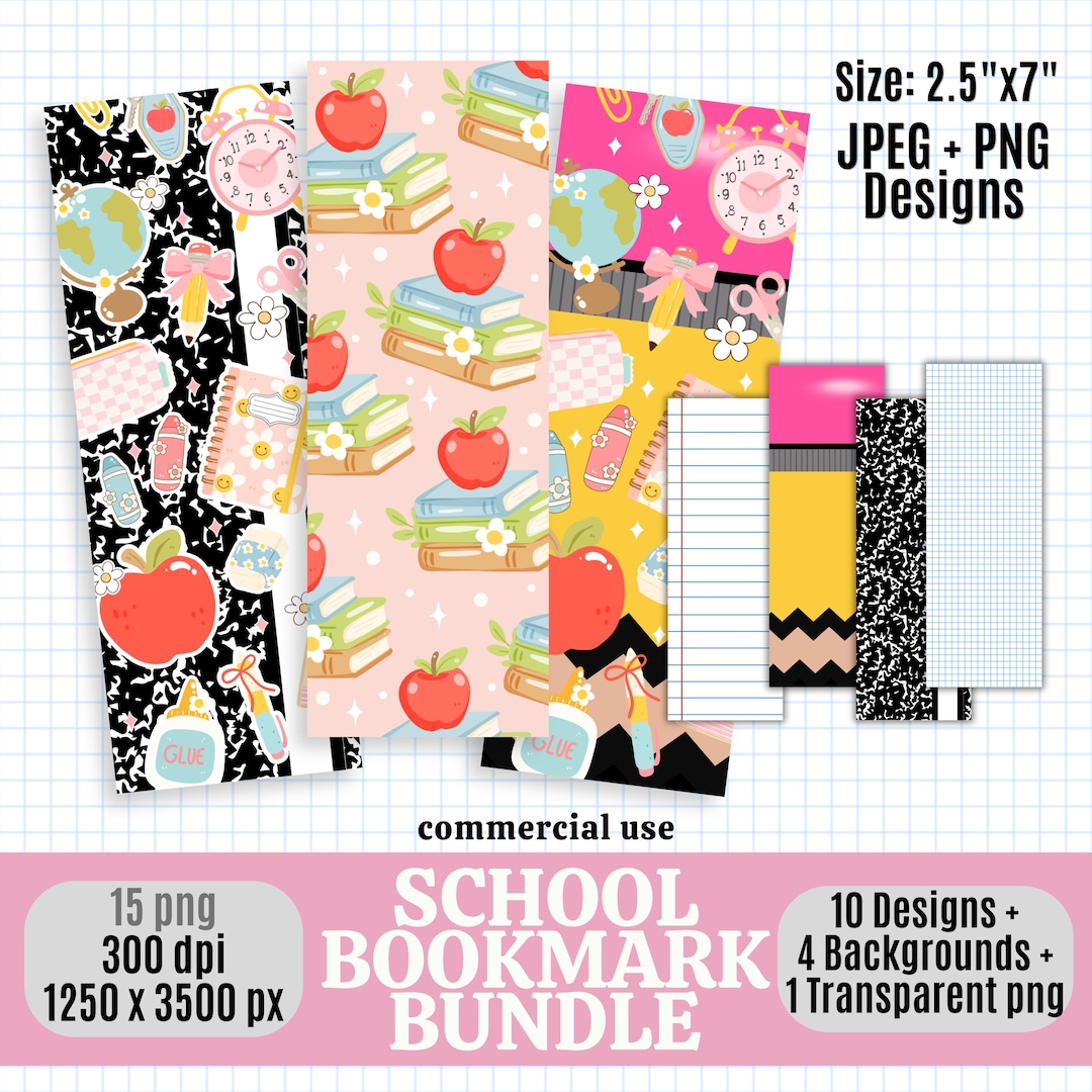 Back to School Bookmarks, Cute School Bookmarks for Kids, Printable ...