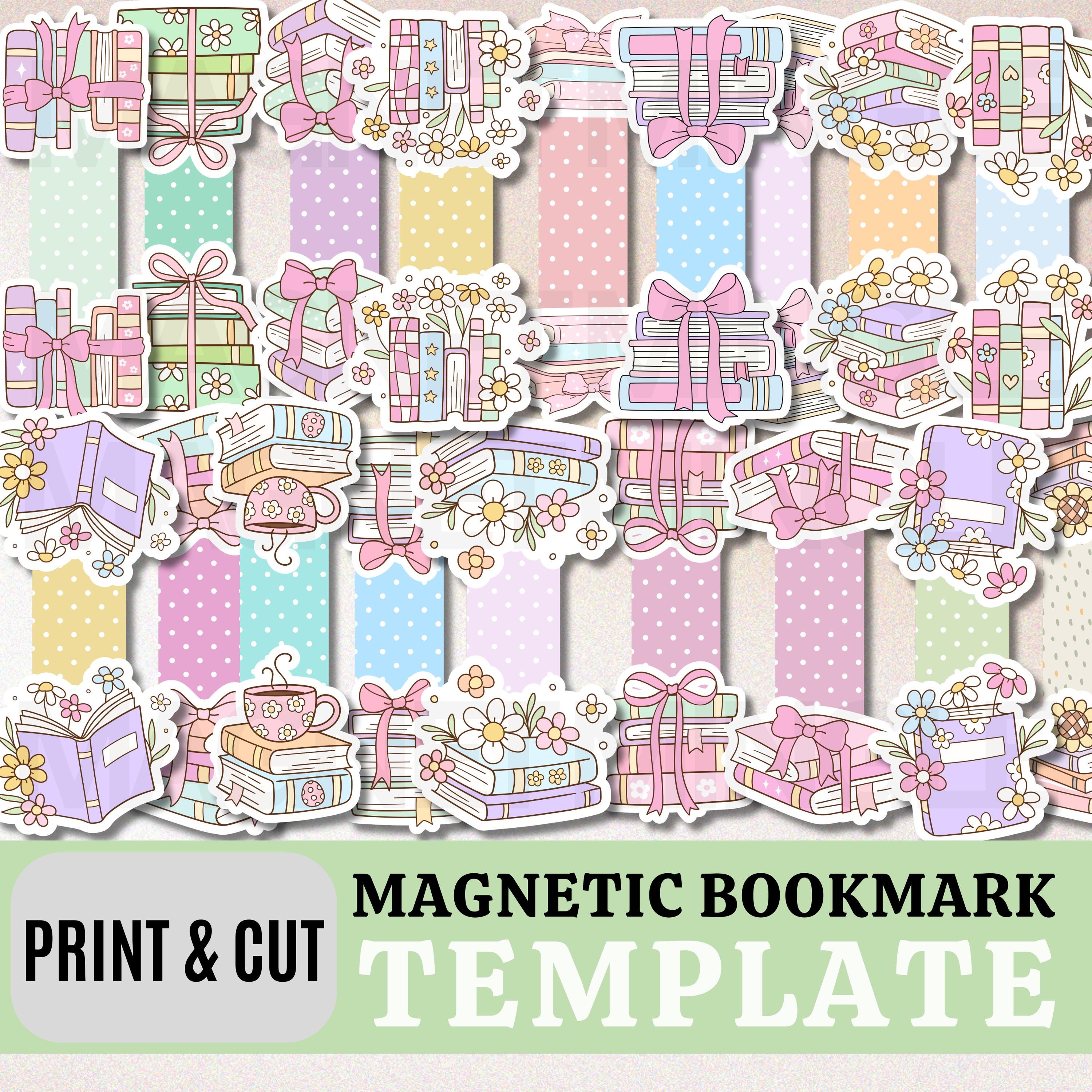 Magnetic Pastel Coquette Bookmark Template Bundle – DIY Printable ...