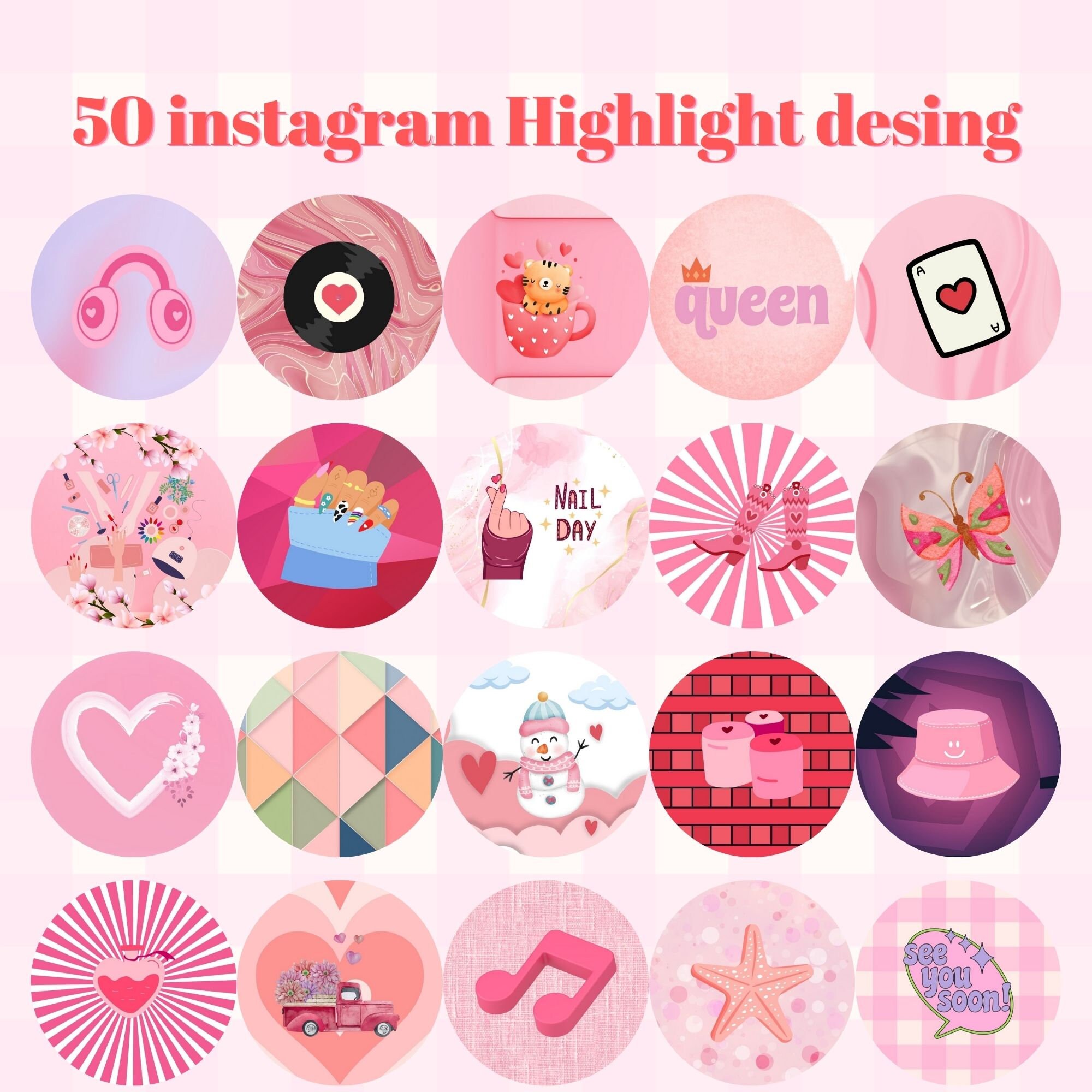 50 Retro Instagram Highlight Cover Icons, Groovy Highlight Covers ...