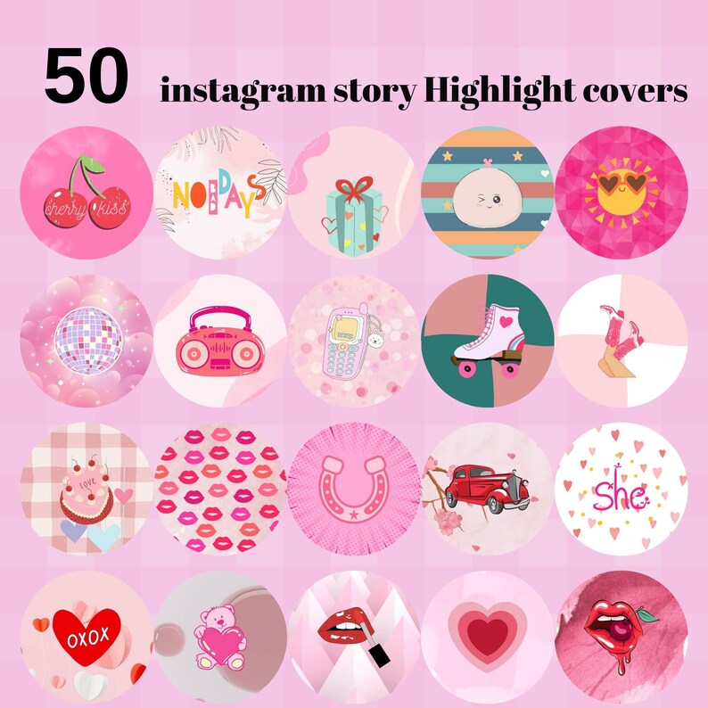 50 Retro Instagram Highlight Cover Icons, Groovy Highlight Covers ...