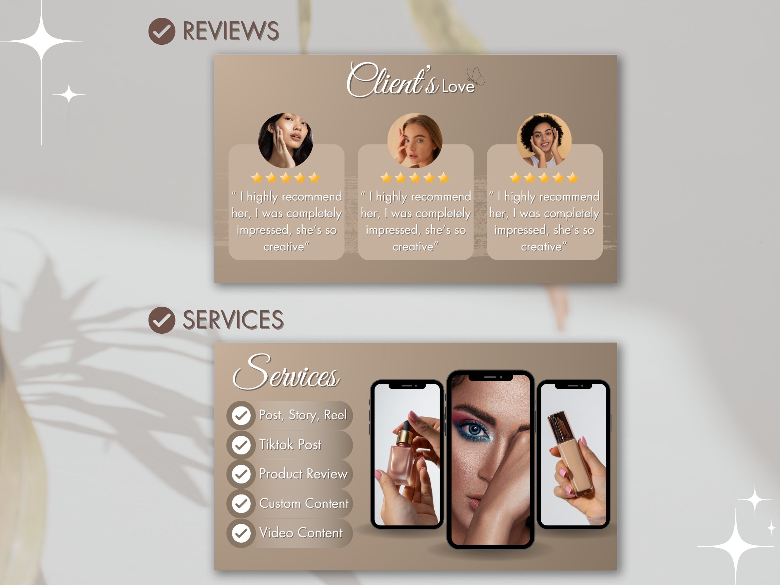Professional UGC Portfolio Template Influencer Social Media Content ...