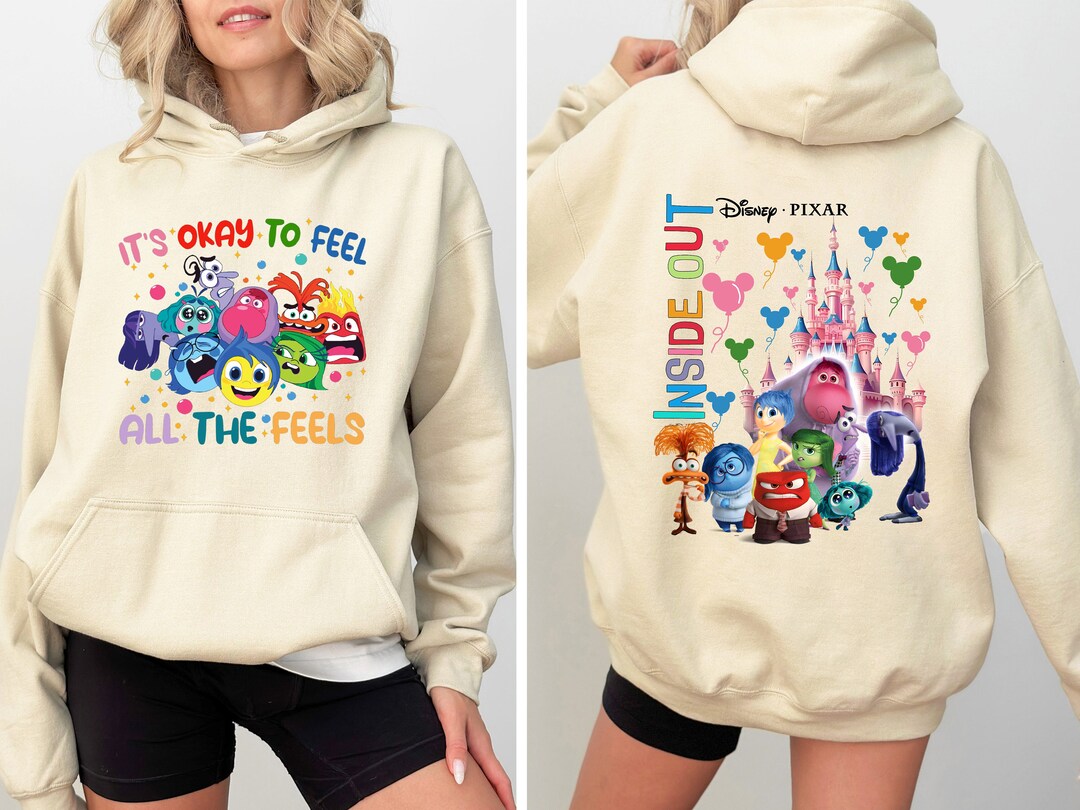 Two-sided Disney Inside Out Hoodie, Inside Out Checkered Hoodie, Inside ...