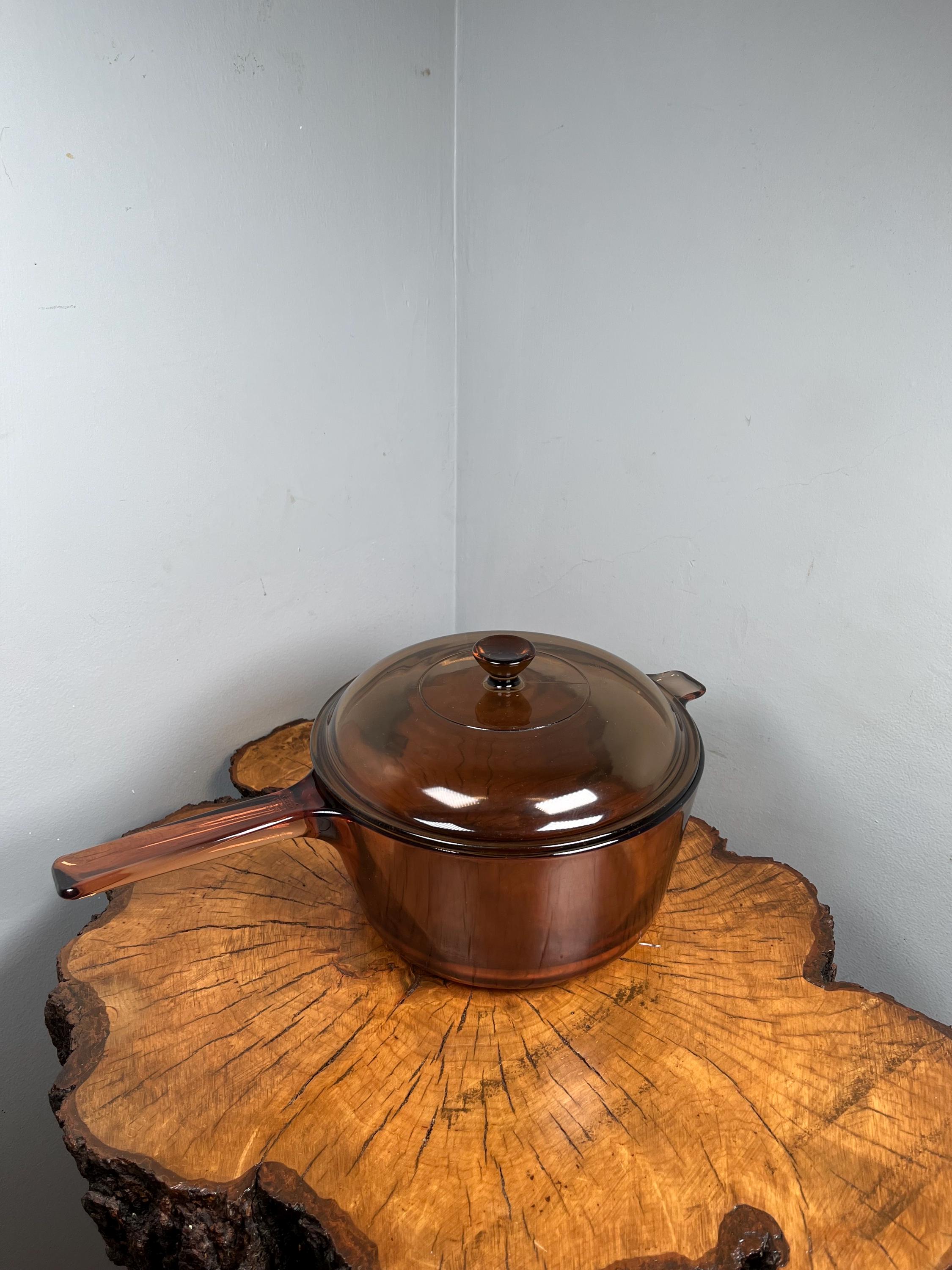 Vision Corning France Amber 2,5L Sauce Pan With Lid Vintage - Etsy