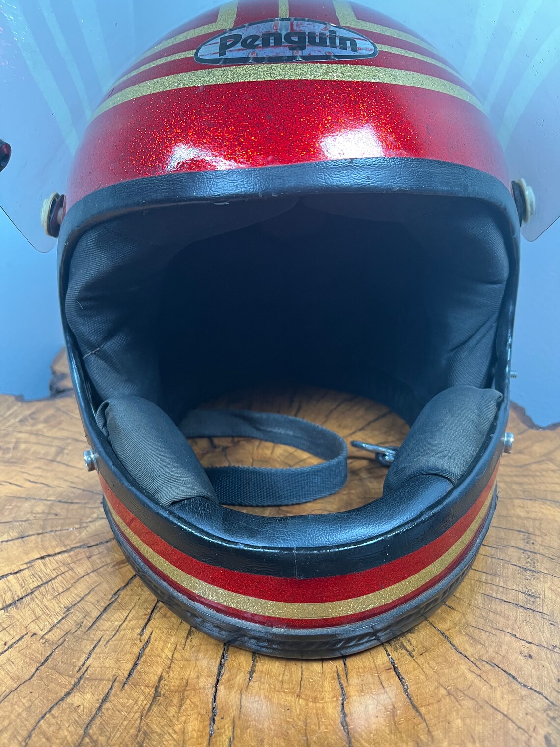 Vintage Motorbike Helmet Penguin - Etsy