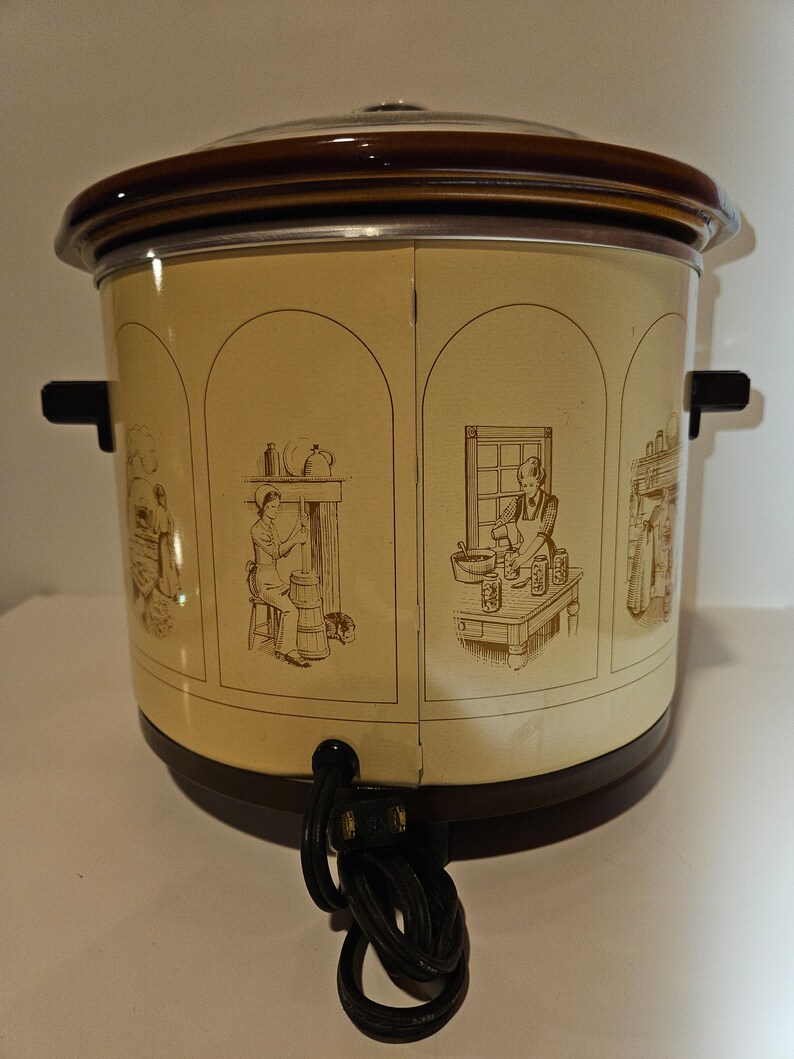 Vintage Sunbeam Heritage Crock Pot Slow Cooker 3.5 Qt Glass Lid Tested ...