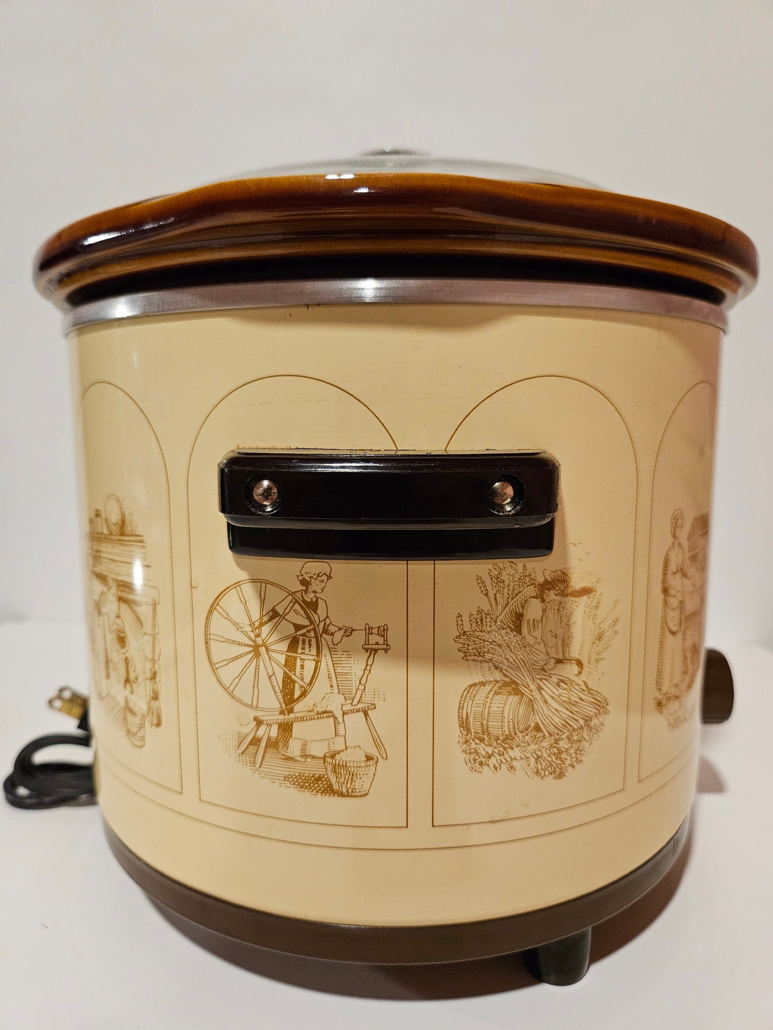 Vintage Sunbeam Heritage Crock Pot Slow Cooker 3.5 Qt Glass Lid Tested ...