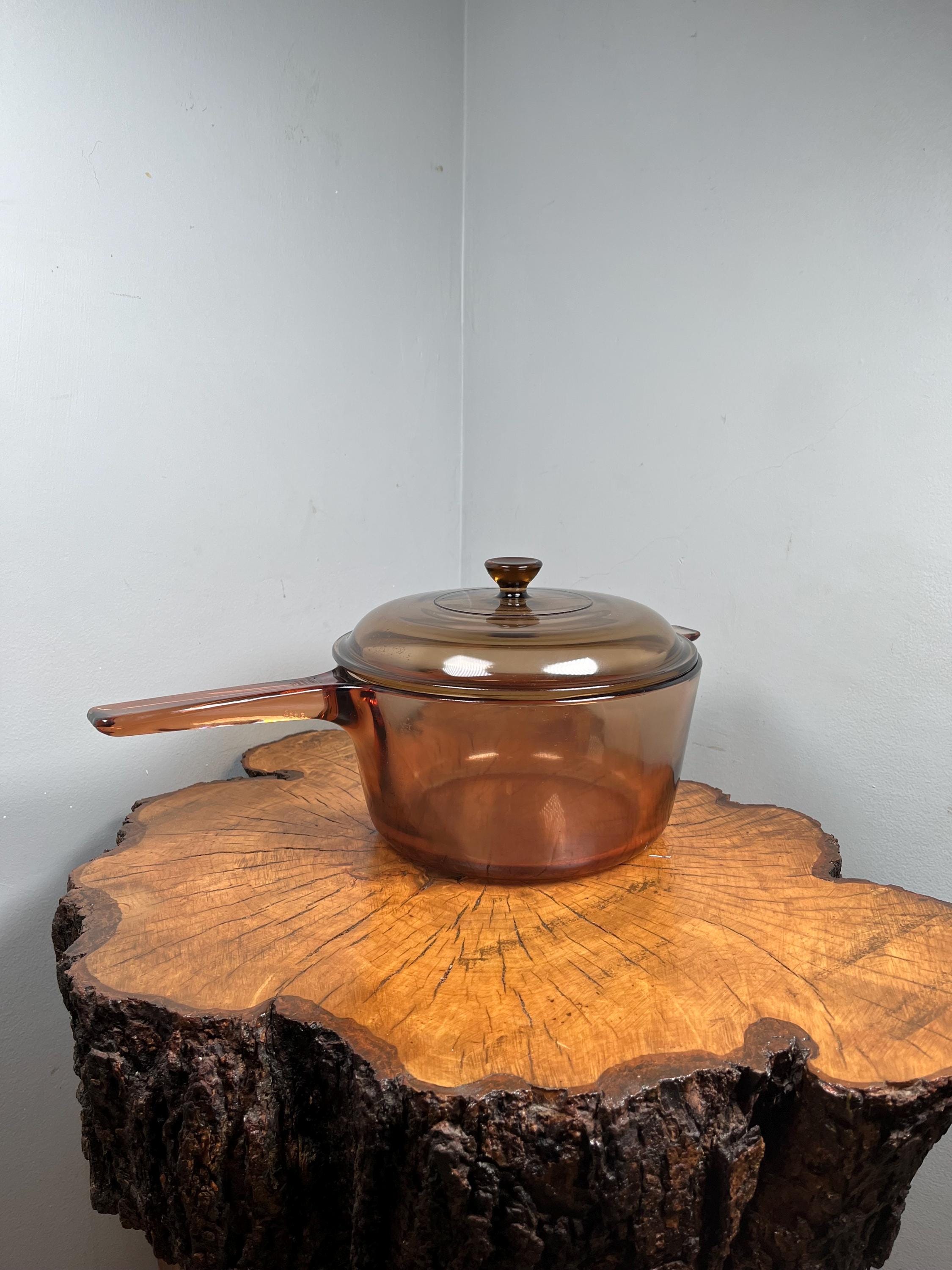 Vision Corning France Amber 2,5L Sauce Pan With Lid Vintage - Etsy