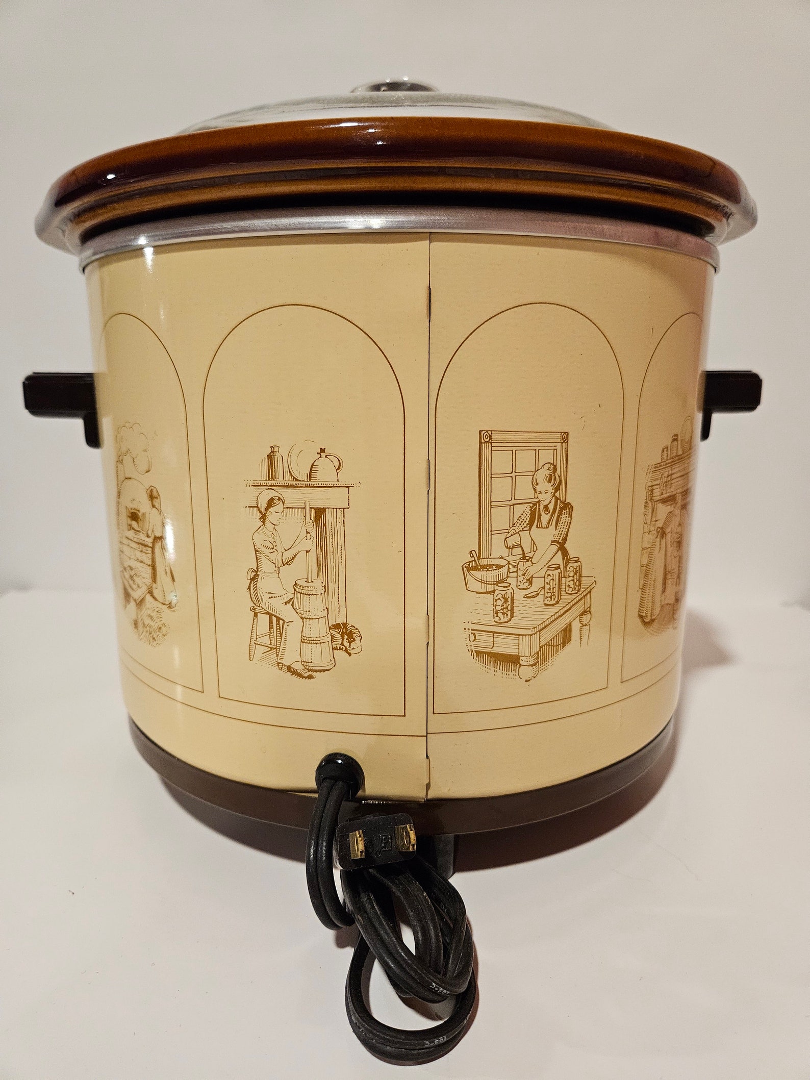 Vintage Sunbeam Heritage Crock Pot Slow Cooker 3.5 Qt Glass Lid Tested ...