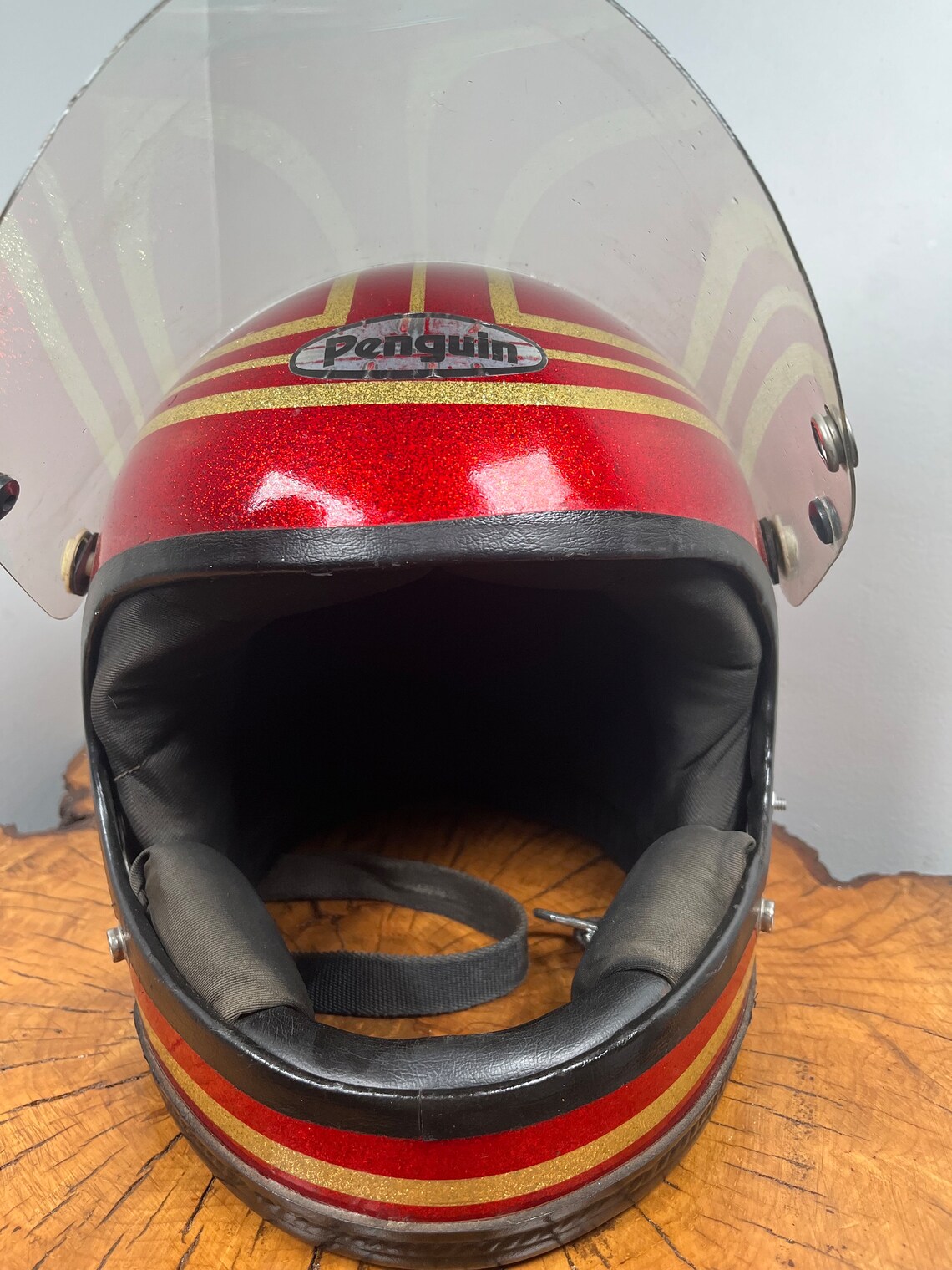 Vintage Motorbike Helmet Penguin - Etsy