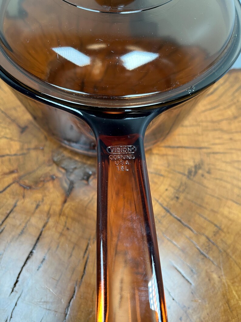 Vision Corning USA Amber 1,5L Sauce Pan With Lid Vintage - Etsy