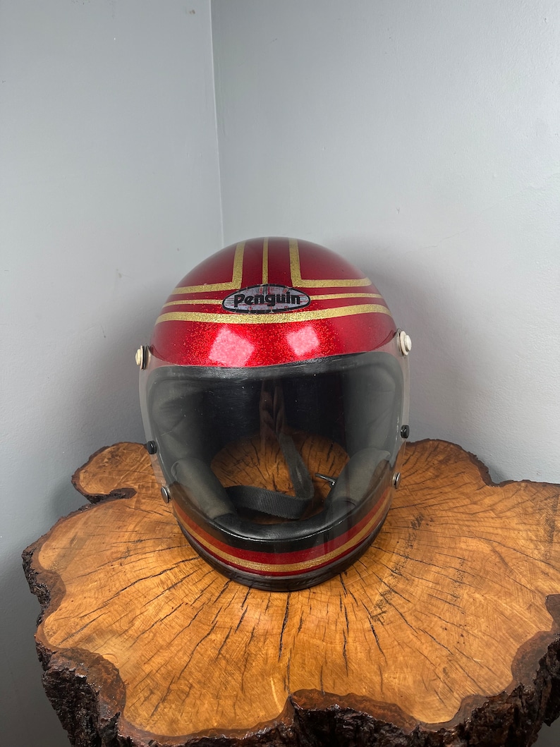 Vintage Motorbike Helmet Penguin - Etsy