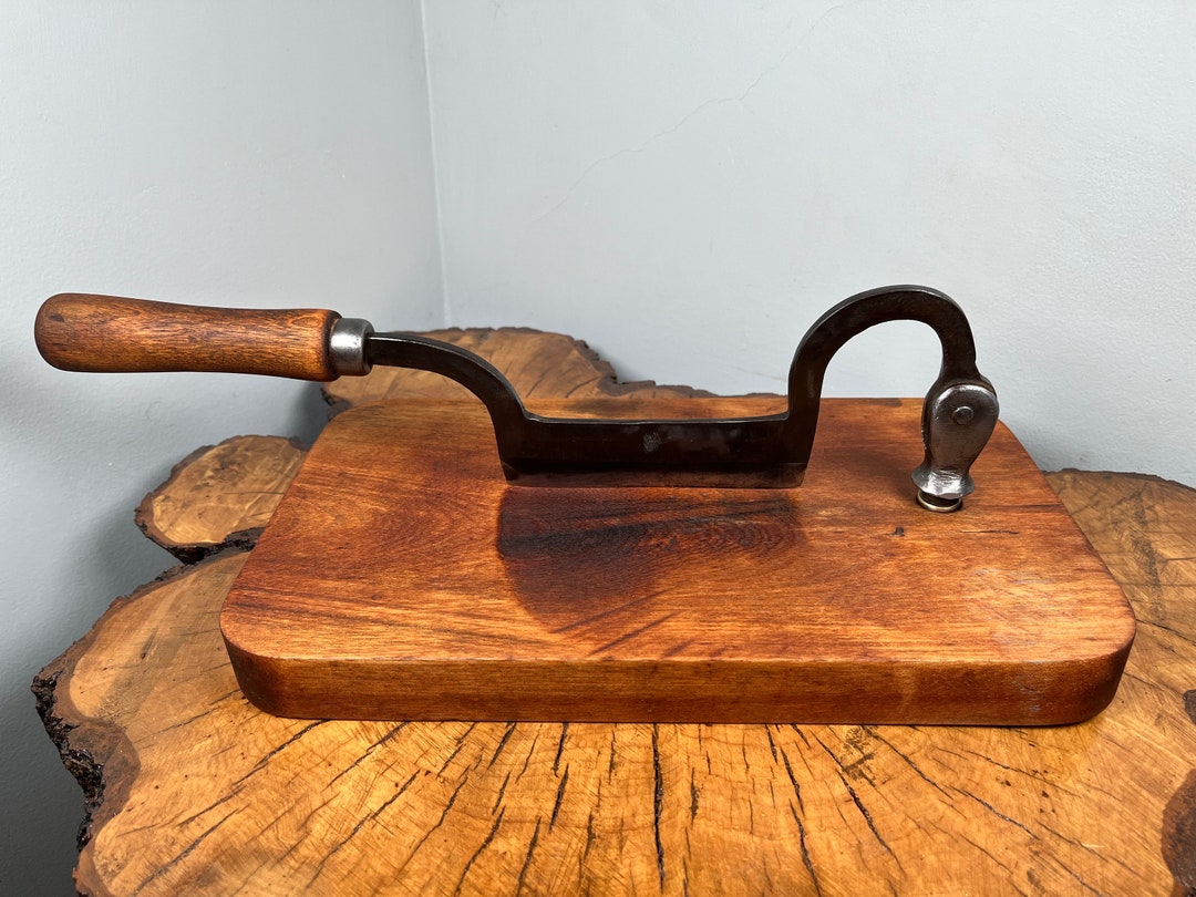 Antique Primitive Table Top Tobacco Cutter With Swivel Metal Chopper ...