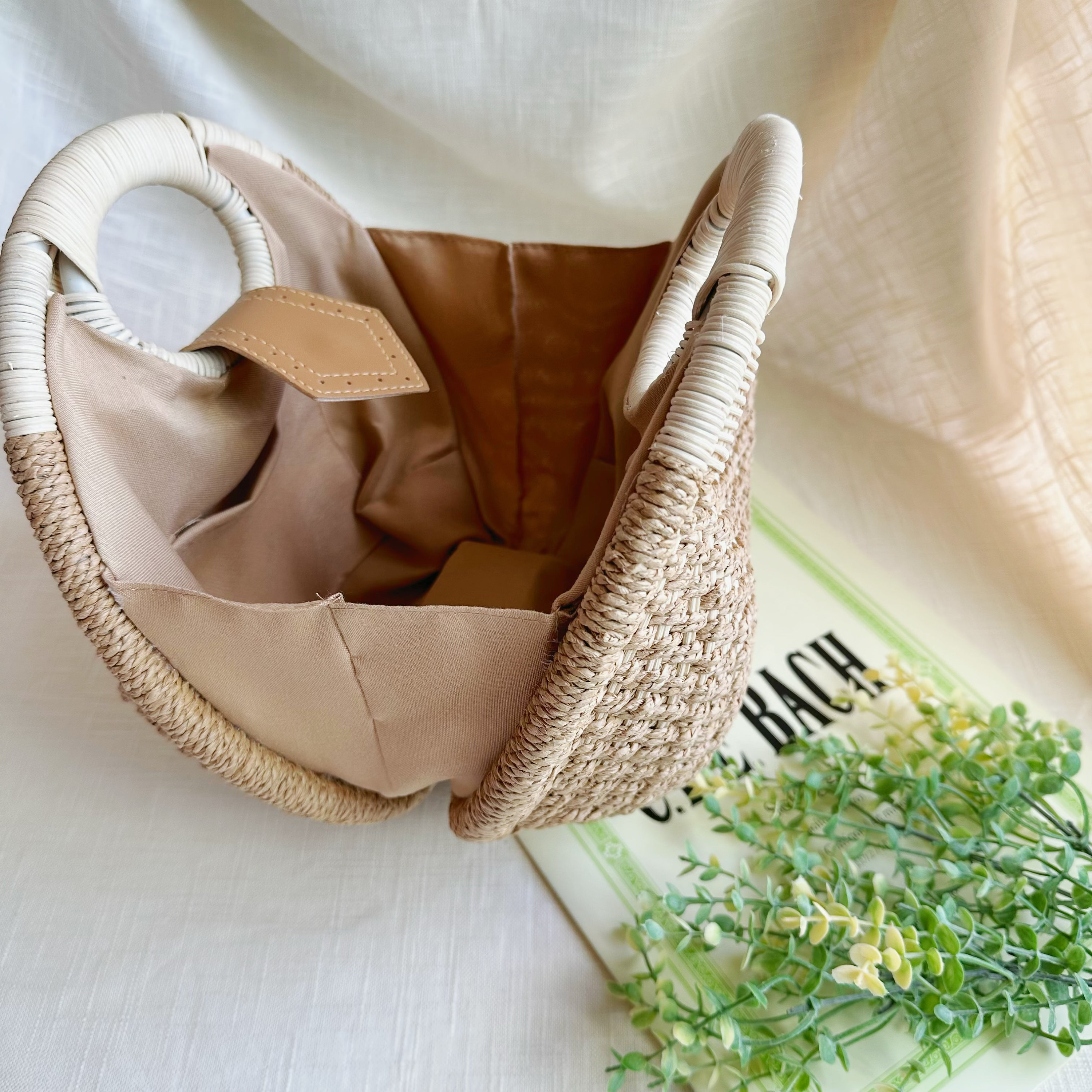 Women's Summer Natural Raffia Straw Bag, Shell Shape Rattan Straw Beach ...