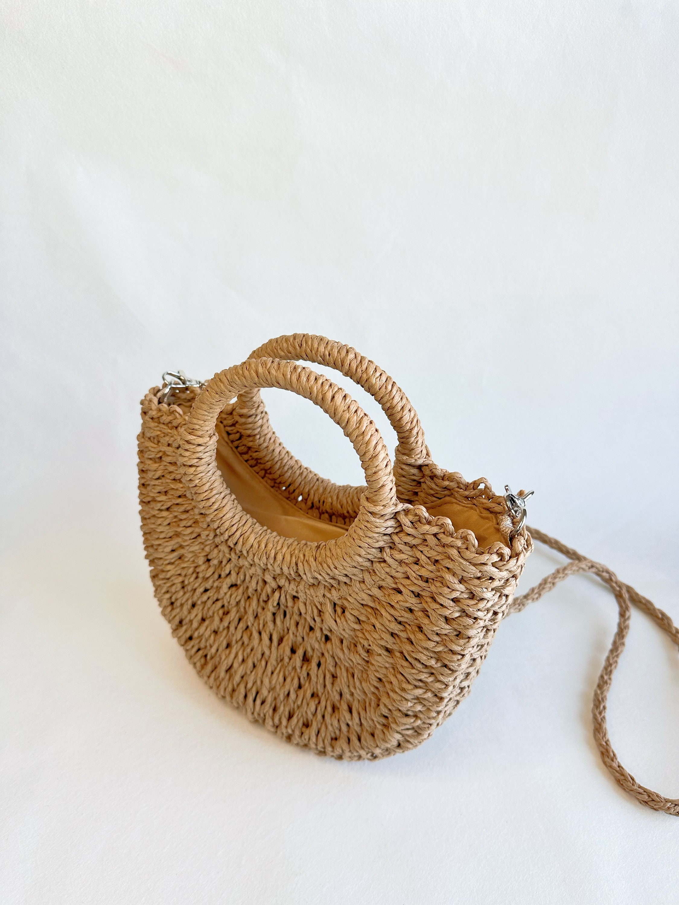 Women's Straw Bag, Crossbody Bag, for Girl, Simple Style Pure Color ...