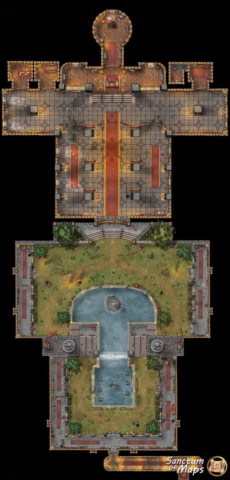 CURSED CATHEDRAL Battle Map, Scarlet Monastery, Dnd Battle Map, D&D ...