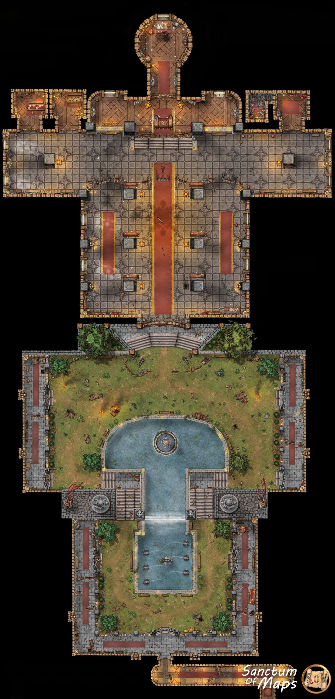 CURSED CATHEDRAL Battle Map, Scarlet Monastery, Dnd Battle Map, D&D ...