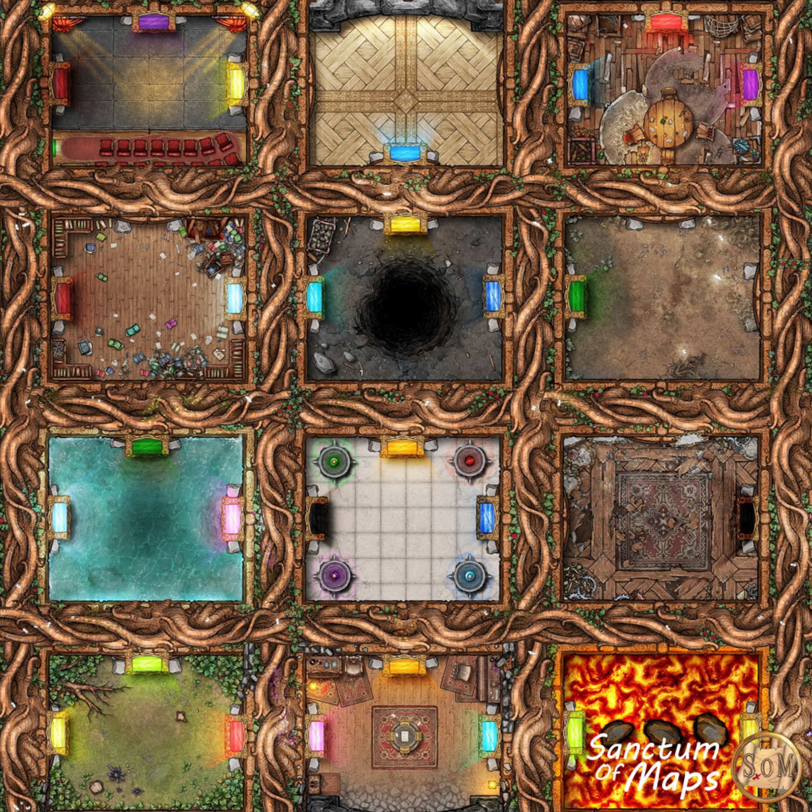 MIRROR MAZE Battle Map, Scarlet Monastery, Dnd Battle Map, D&D ...