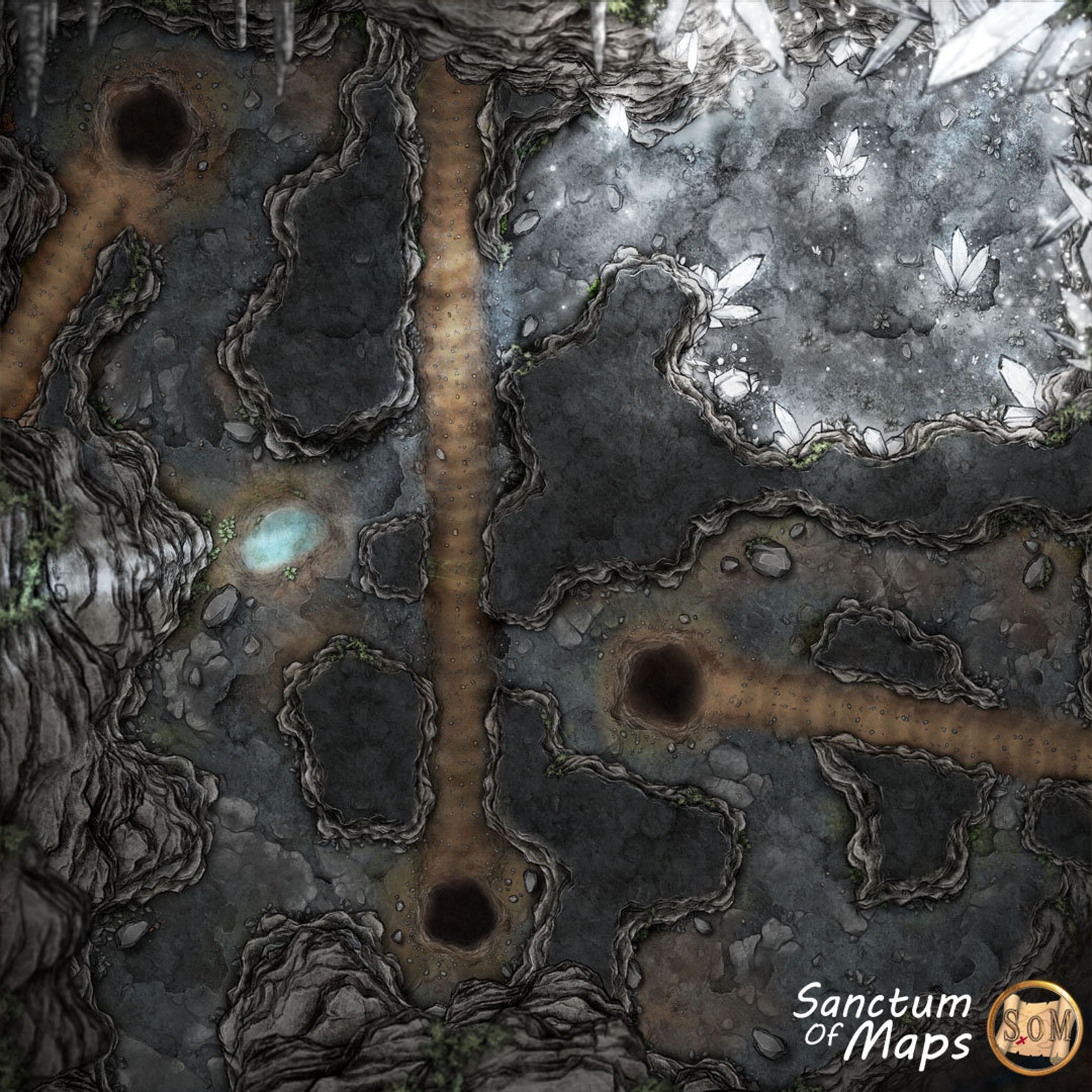 Worm Cave Battle Map, Dnd 5e, Crystal Cavern (digital Map) - Etsy