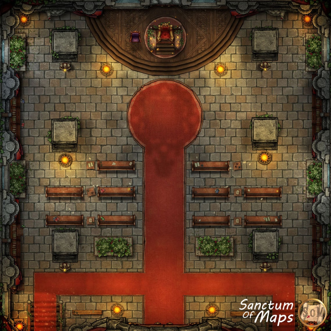 THRONE ROOM Battle Map, Dnd Battle Map, D&D, Battlemap, Dungeons and ...
