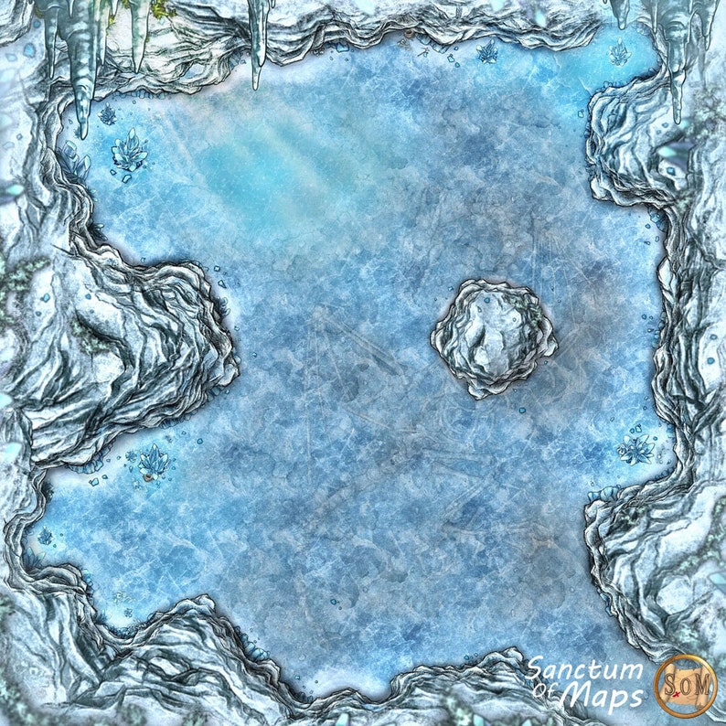 ICE CAVE Battle Map, Dnd Battle Map, D&D, Battlemap, Dungeons and Dragons, 5e, Roll20, Foundry ...