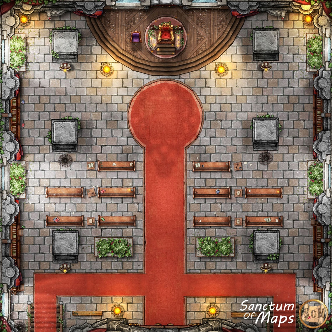 THRONE ROOM Battle Map, Dnd Battle Map, D&D, Battlemap, Dungeons and ...