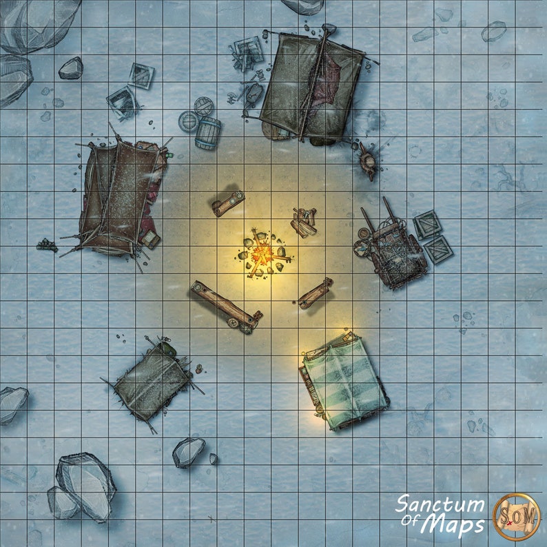 SNOW CAMP Battle Map, Dnd Battle Map, D&D, Battlemap, Dungeons and ...