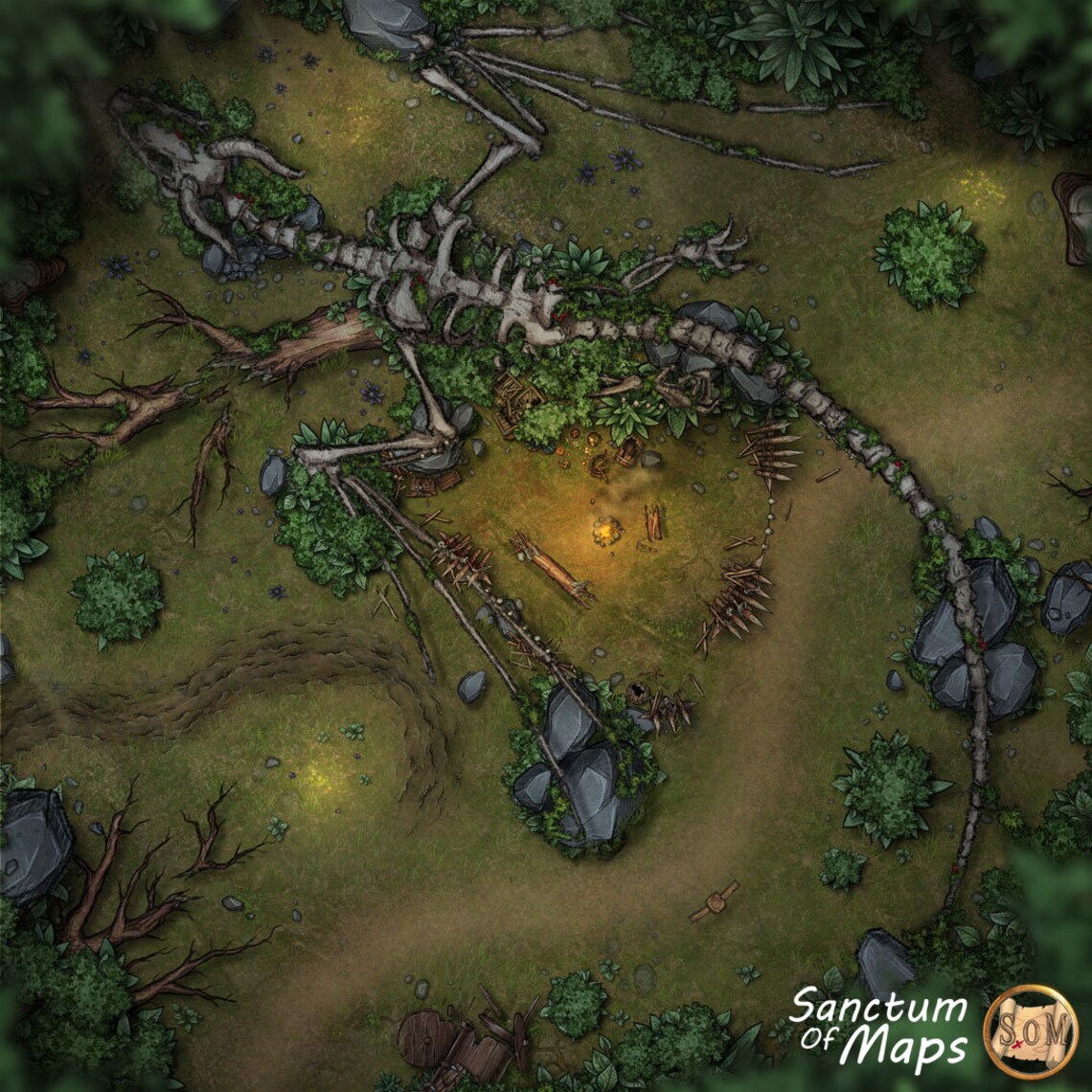 DRAGON CAMP Battle Map, Dnd Battle Map, D&D, Battlemap, Dungeons and ...