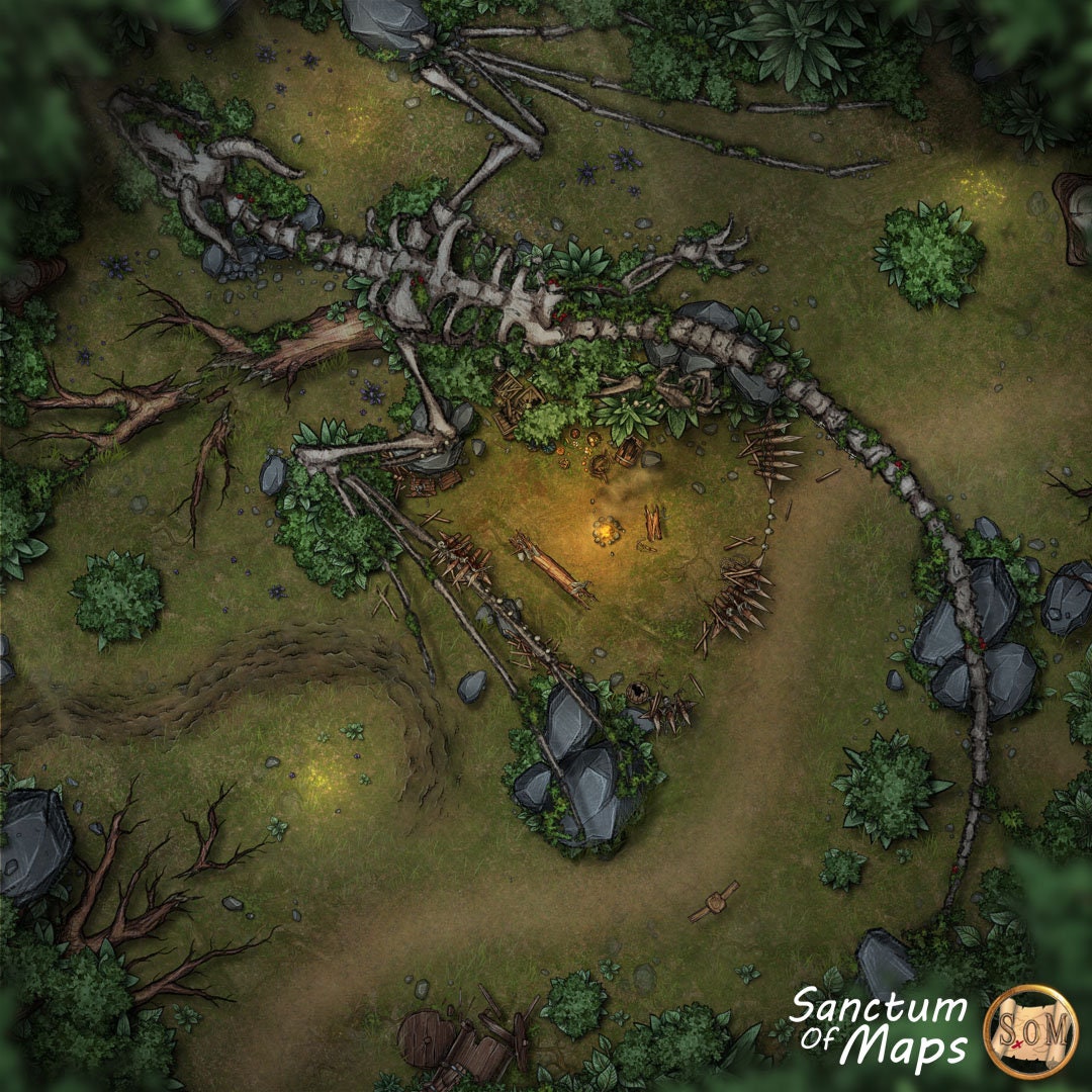 DRAGON CAMP Battle Map, Dnd Battle Map, D&D, Battlemap, Dungeons and ...